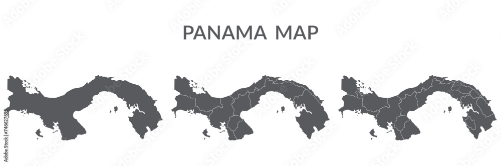 Panama map. Map of Panama in grey set Stock Vector | Adobe Stock