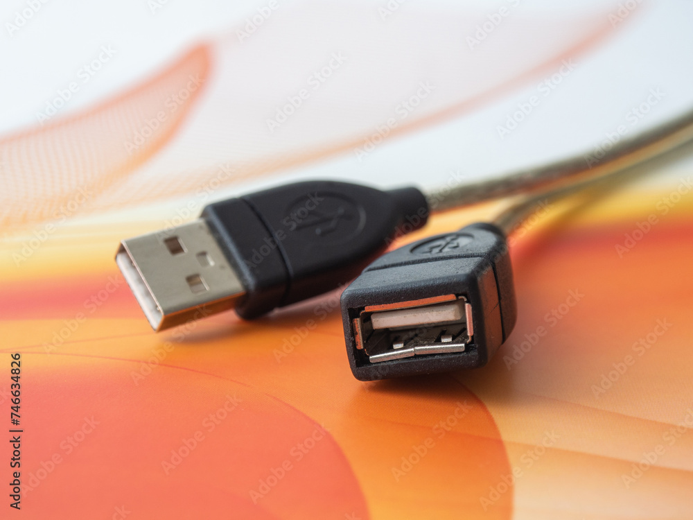 USB 2.0 Extension Cable Male To Female. Universal Serial Bus connectors ...