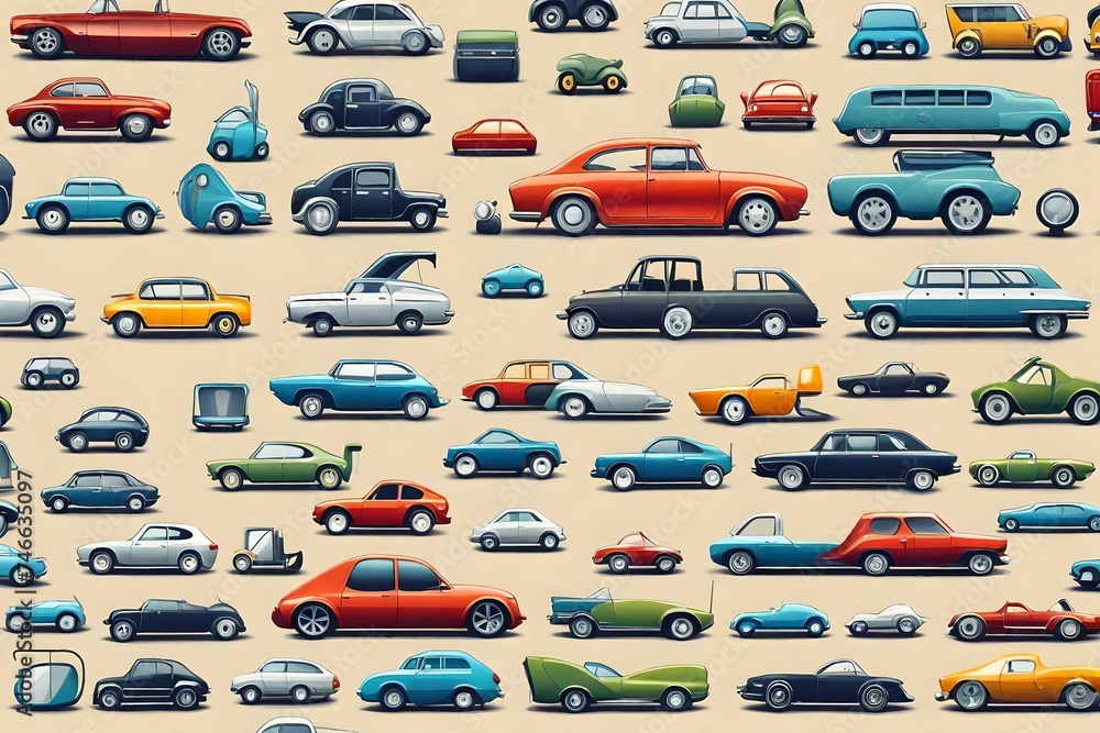 car icons Car icons set. The car from different sides. Side view, back ...