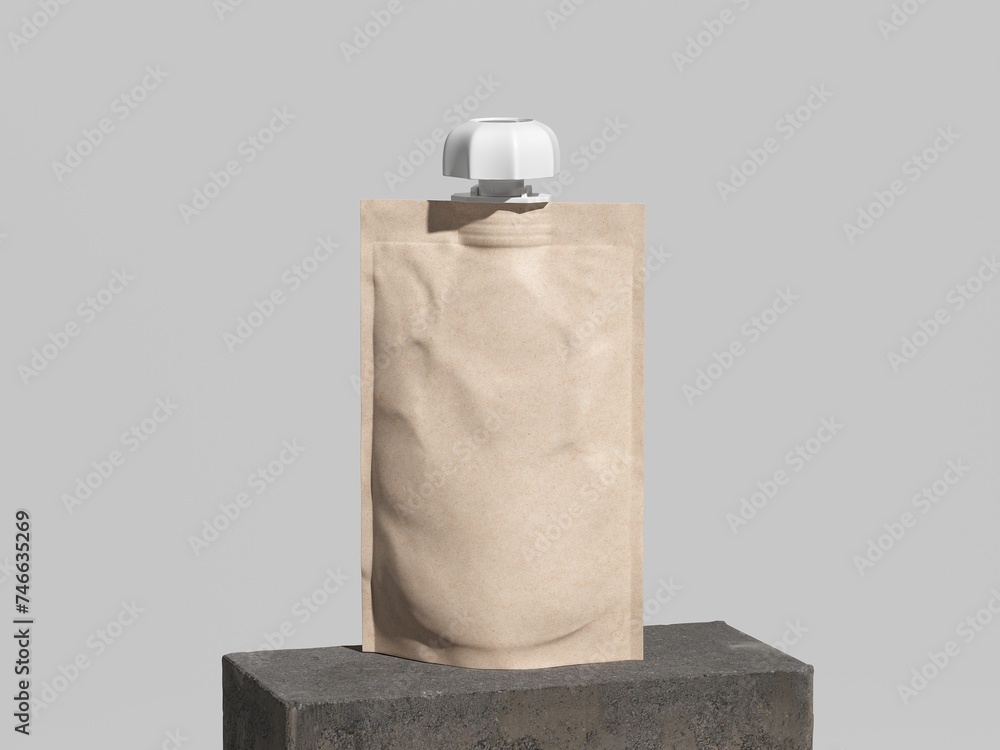 Doy pack with cap mock-up. Doy pack template on studio background ...
