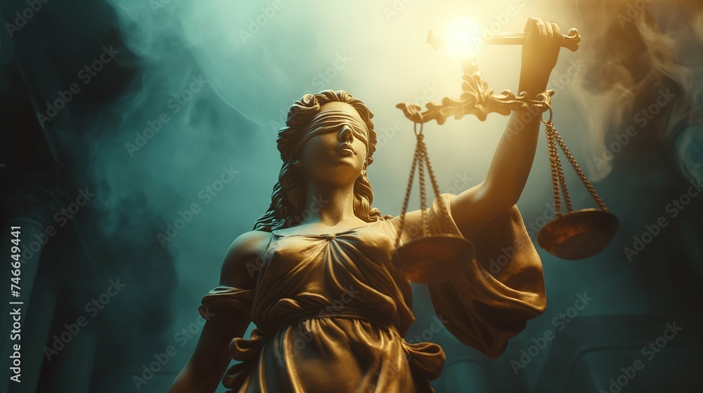 Marble statue of Lady Justice, Symbol of Law and Justice Stock Photo ...
