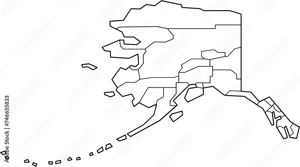 outline drawing of alaska state map. Stock 일러스트레이션 | Adobe Stock