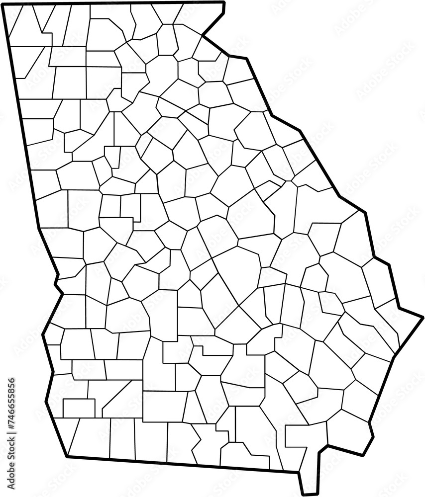 outline drawing of georgia state map. Stock Illustration | Adobe Stock
