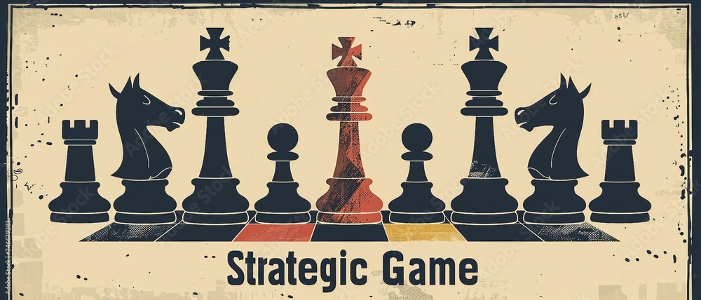 an illustration for the term of Strategic Game where the text is ...