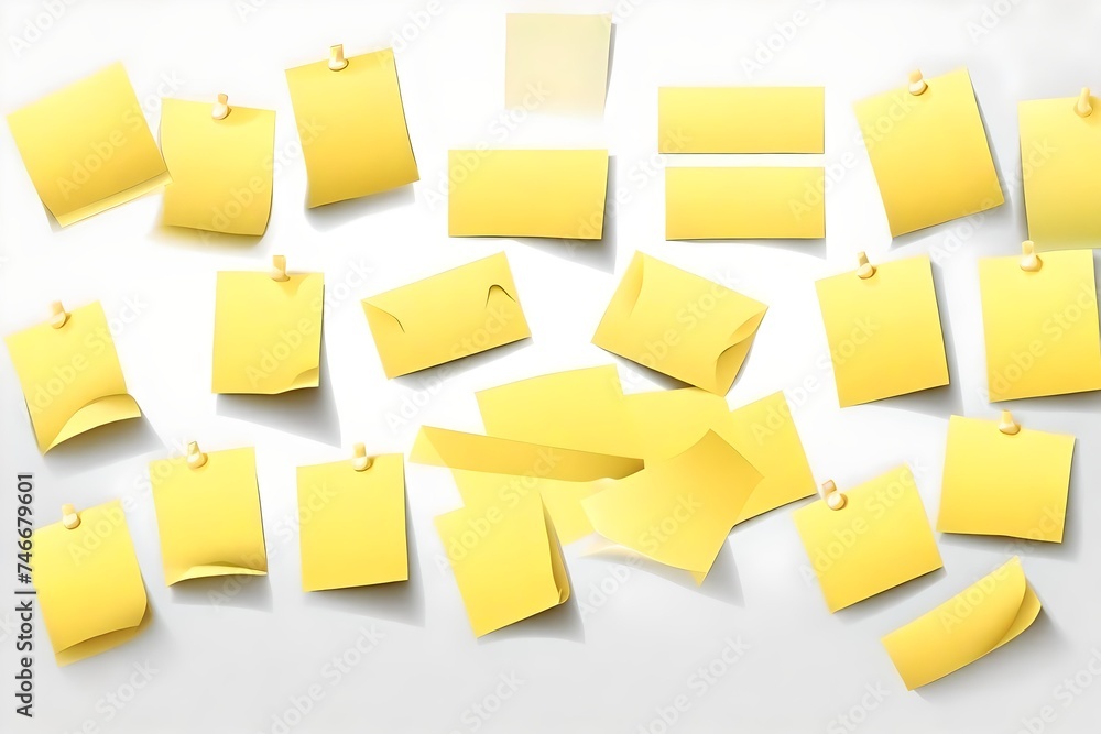Yellow stick note isolated on white background vector Realistic yellow ...