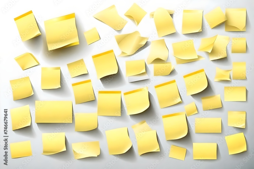 Yellow stick note isolated on white background vector Realistic yellow ...