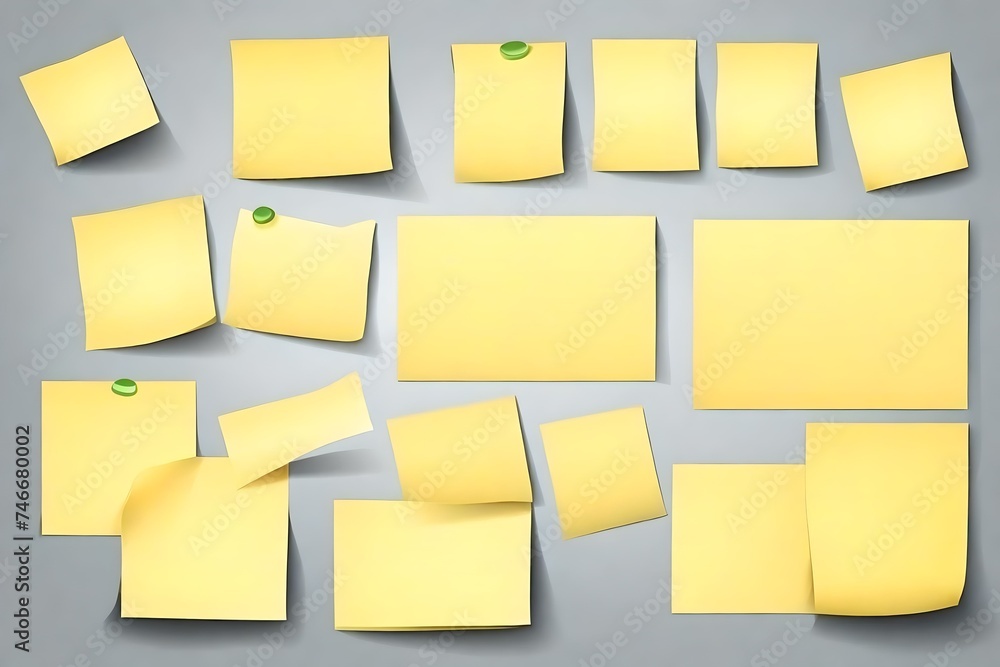 Yellow stick note isolated on white background vector Realistic yellow ...