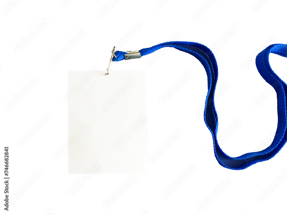 Blank white identity card with strap transparent background png file ...