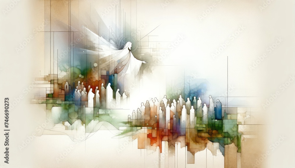 Confession of Peter: Proclamation as Christ. Digital watercolor ...