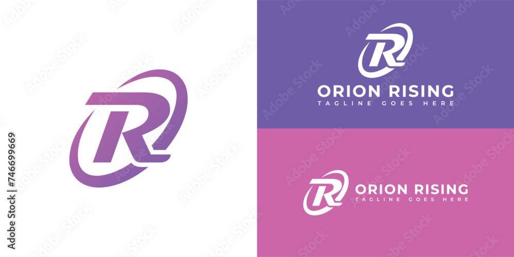 abstract initial letter R and O logo in violet color isolated in white ...