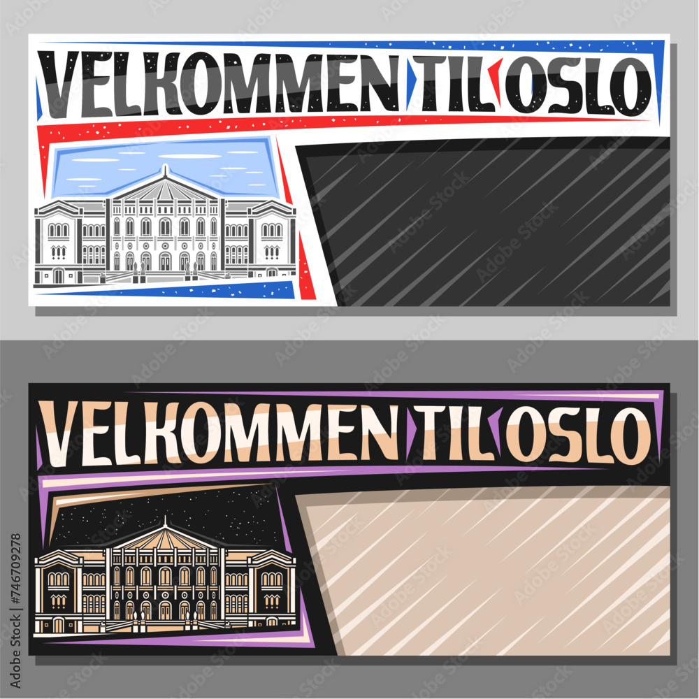 Vector banner for Oslo with copy space, decorative layout with line ...
