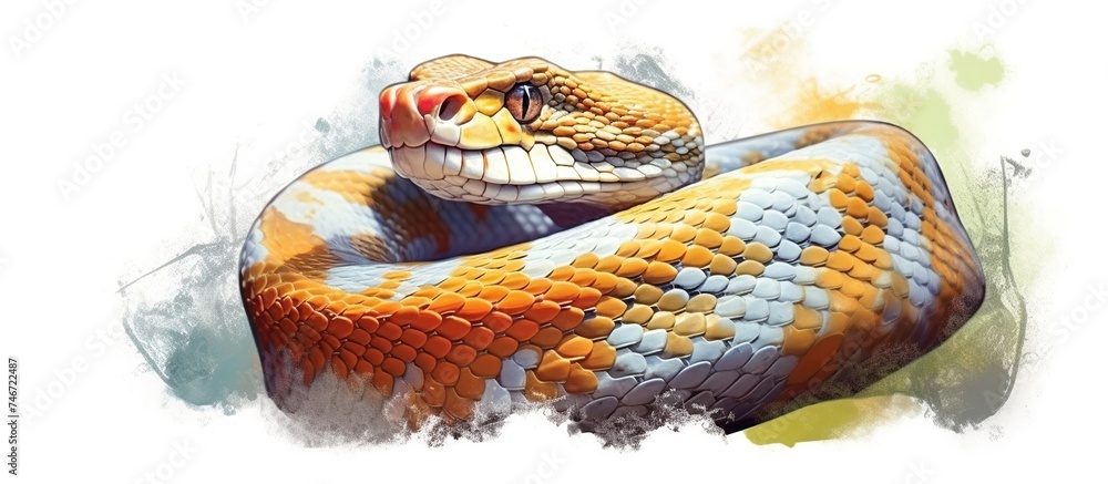 3d vector illustration of a very venomous but docile big Snake cartoon ...