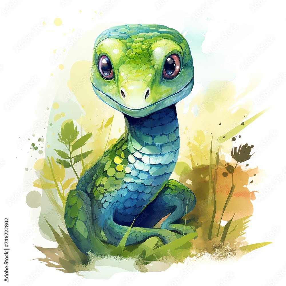 3d vector illustration of a very venomous but docile big Snake cartoon ...