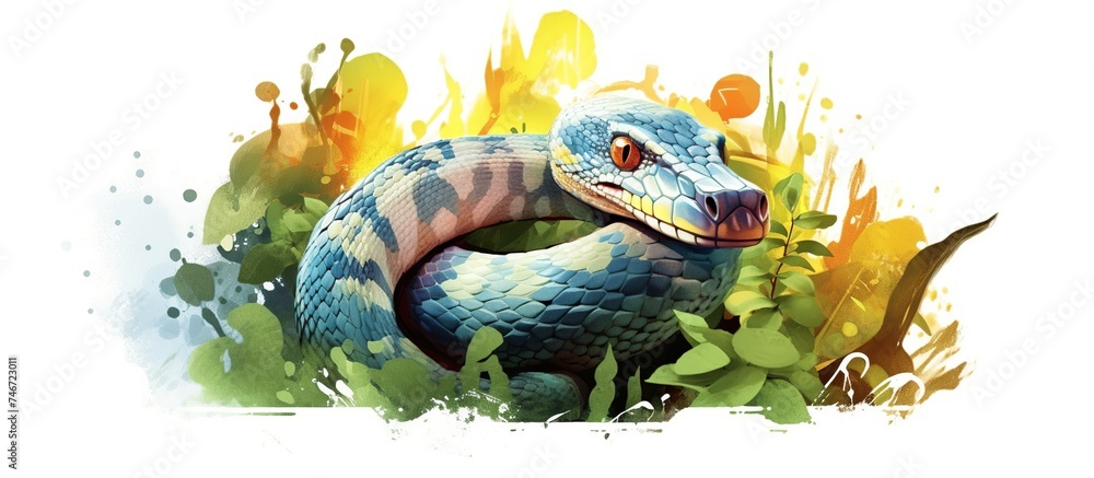 3d vector illustration of a very venomous but docile big Snake cartoon ...