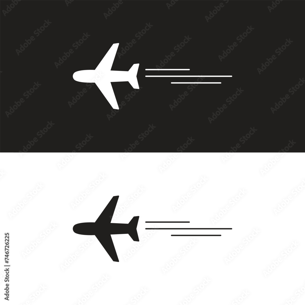 Airplane icon takeoff logo black pictogram set vector or plane take off ...