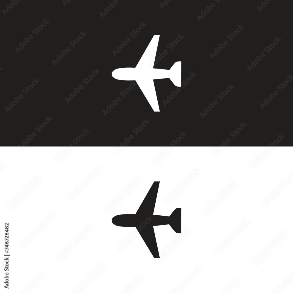 Airplane icon takeoff logo black pictogram set vector or plane take off ...