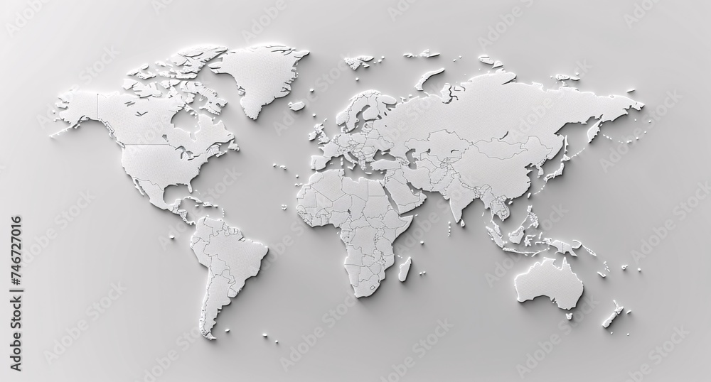 3D world map illustration Stock Illustration | Adobe Stock