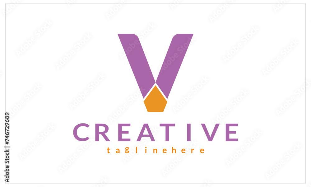 V Typography letter icon logo is a representation of a brand through ...