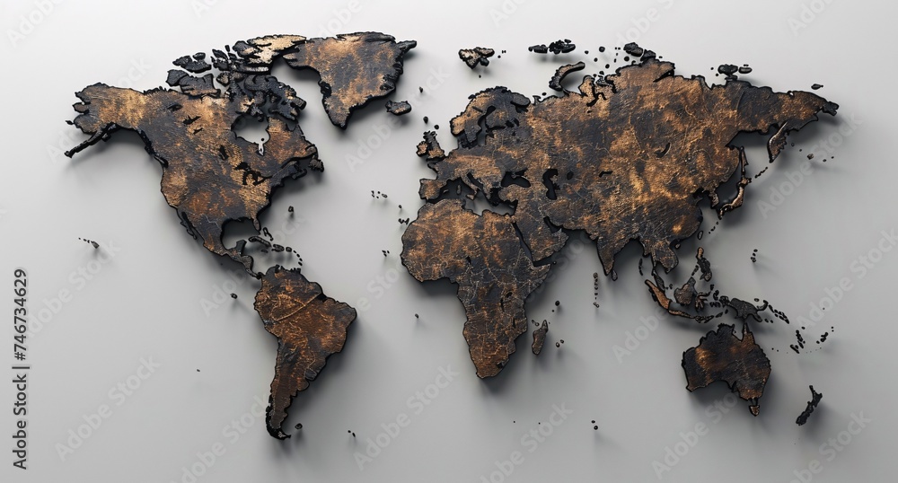 3D world map illustration Stock Illustration | Adobe Stock