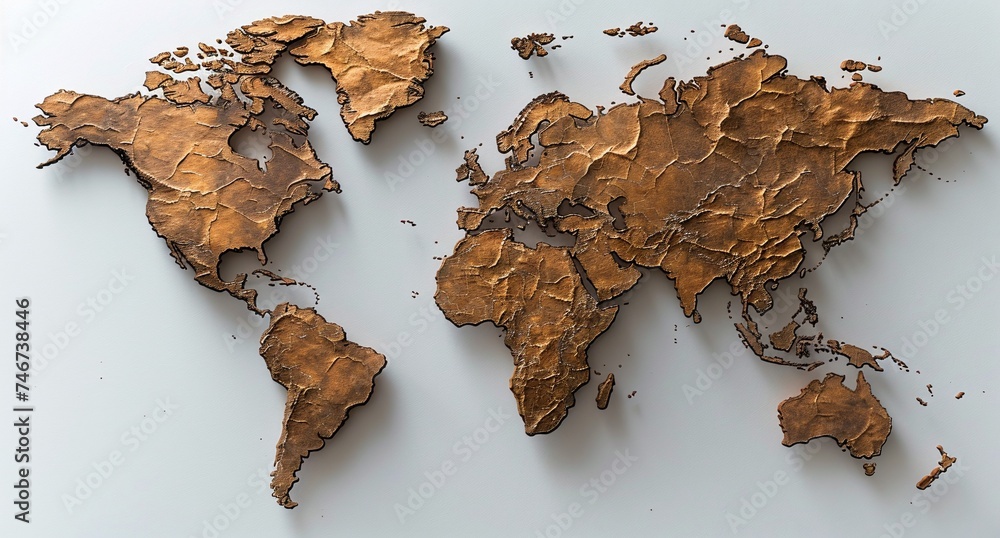 3D world map illustration Stock Illustration | Adobe Stock