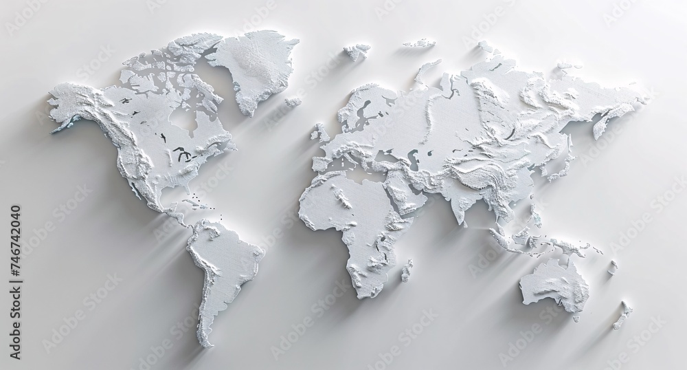 3D world map illustration Stock Illustration | Adobe Stock