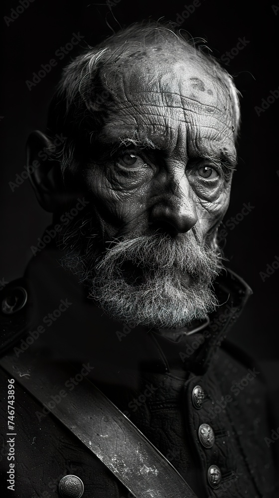 Illustration of a German soldier in the First World War with a pale and ...