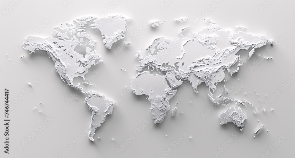 3D world map illustration Stock Illustration | Adobe Stock