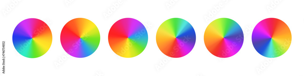 Radial rainbow gradient circular swirl, color spectrum in a vibrant ...