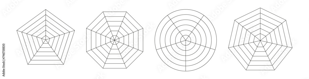 Spider chart infographic featuring a web like diagram pentagon or ...