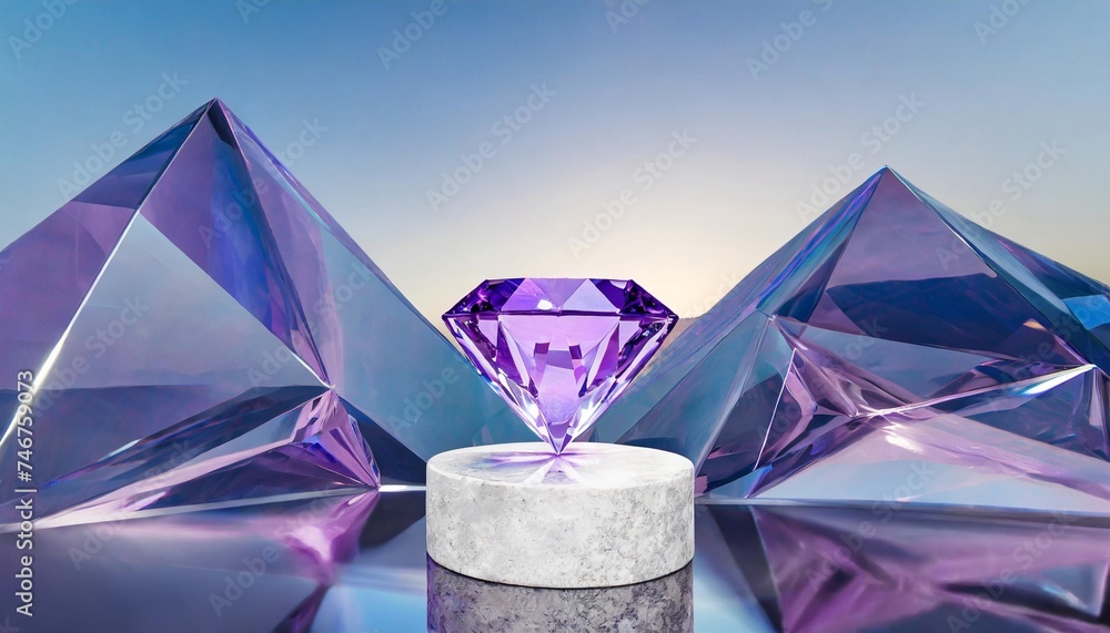 crystal podium diamond 3d background display glass jewelry product ...