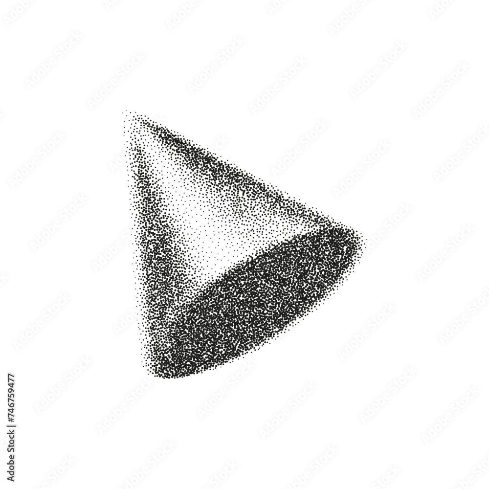 3d gritty cone with grain gradient effect in y2k style isolated on ...