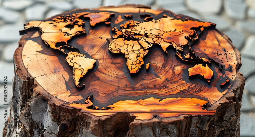 3D world map illustration Stock Illustration | Adobe Stock