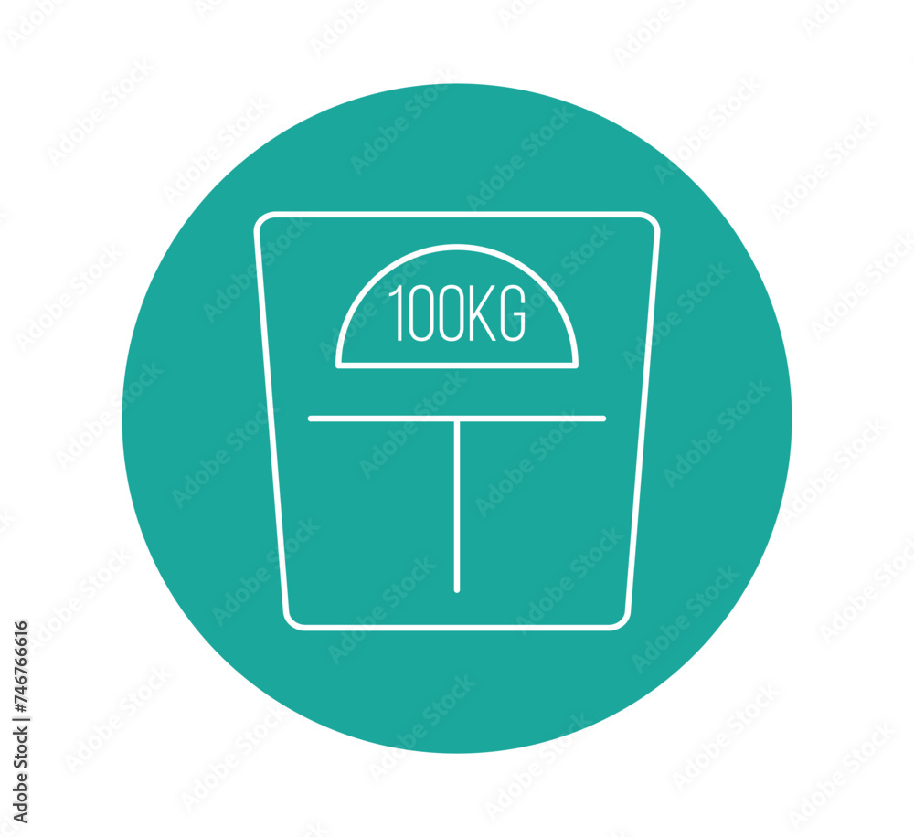 100 kg scale. Floor scale vector, concept measuring body weight. Health ...