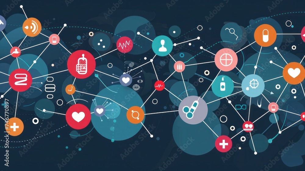 Vector infographic illustration depicting a healthcare mechanism ...