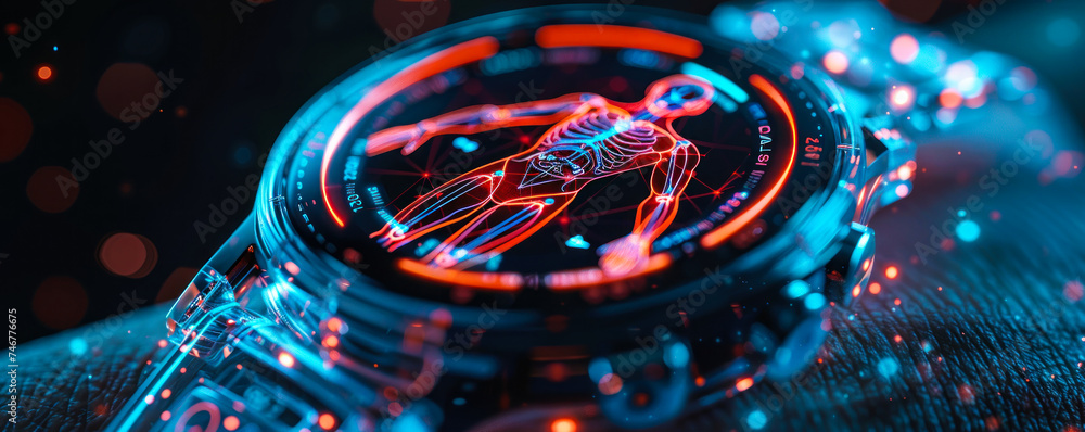 Modern wearable technology displaying a comprehensive health monitoring ...