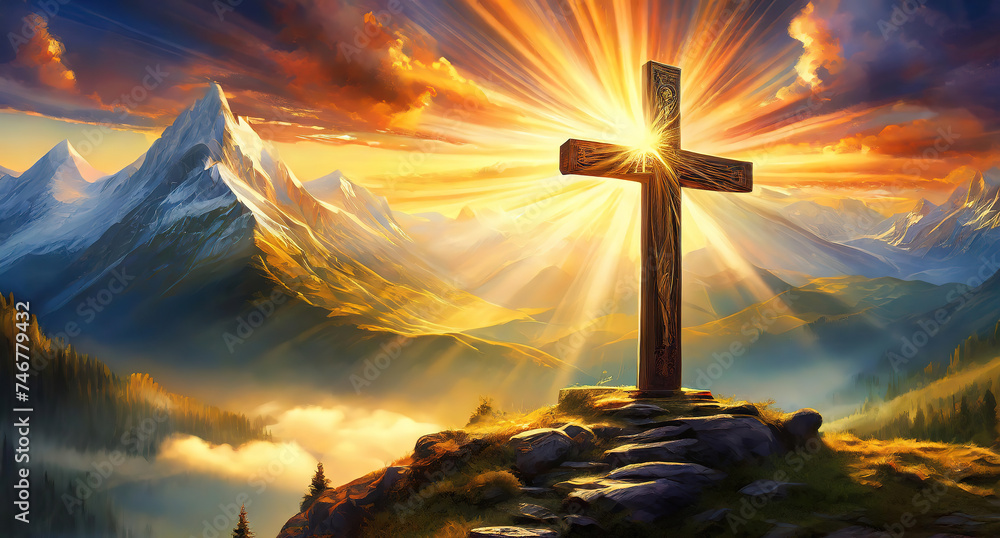 Excellent The cross of God in the sun's rays is an image from a ...