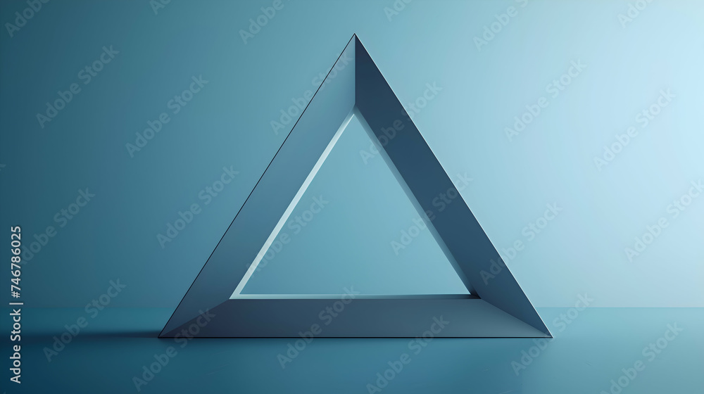 One elegant inverted triangle, rendered with smooth lines and a ...