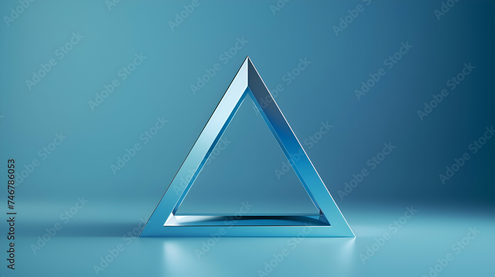 One elegant inverted triangle, rendered with smooth lines and a ...