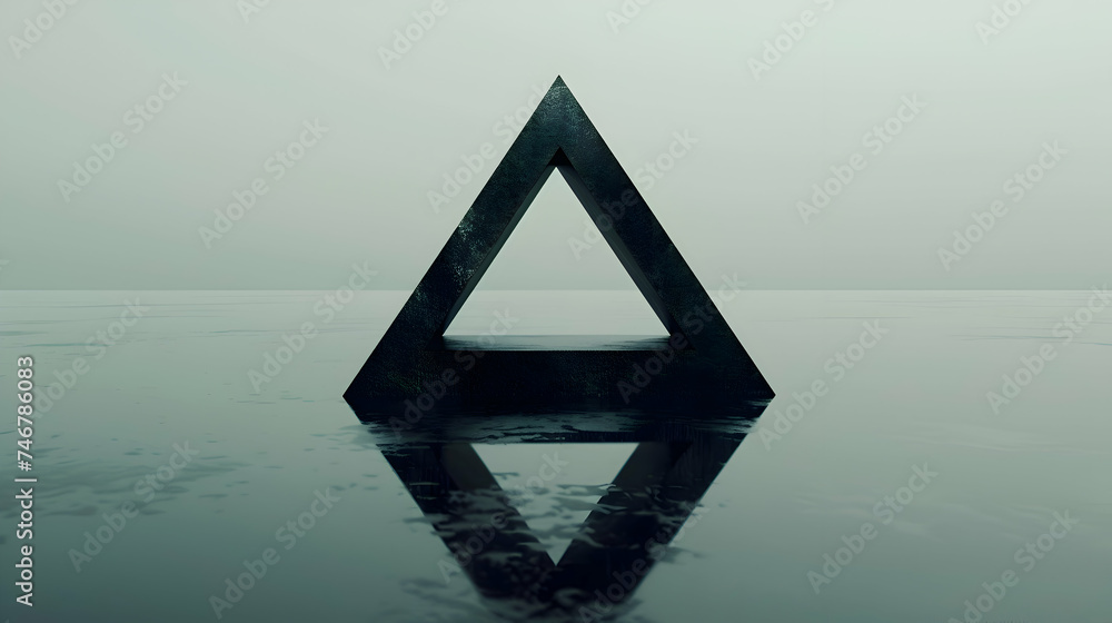 One inverted triangle, crafted in a minimalist flat vector design, its ...