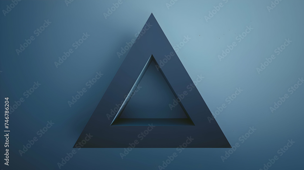 Fotka „One inverted triangle, depicted in a minimalist flat vector ...