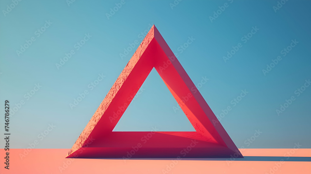 One inverted triangle, depicted in a minimalist flat vector design, its ...
