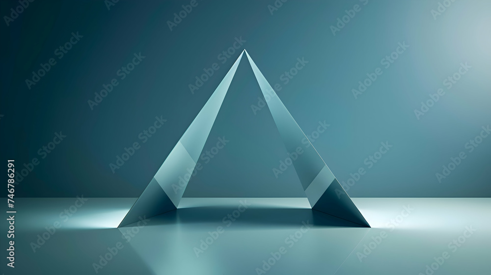 One minimalist inverted triangle, presented in a flat vector format ...