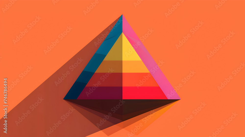 One simple upside down triangle, rendered in a flat vector design, with ...