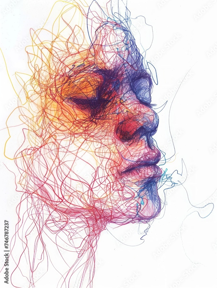 Stylized Illustration of Excoriation Skin Picking Disorder Generative ...