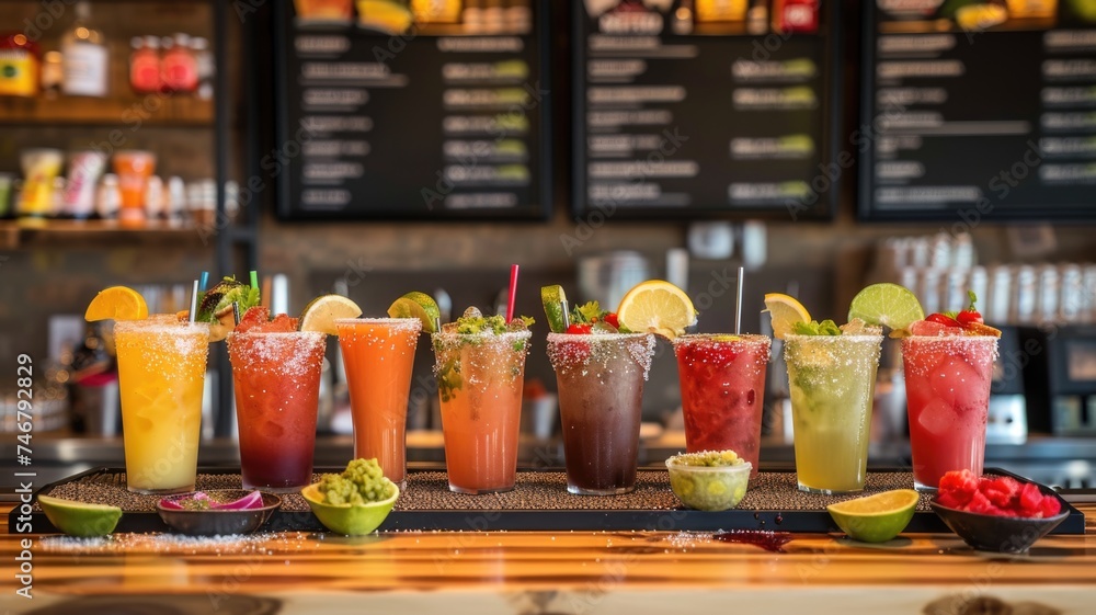menu board with different Mangonada variations, enticing customers with ...