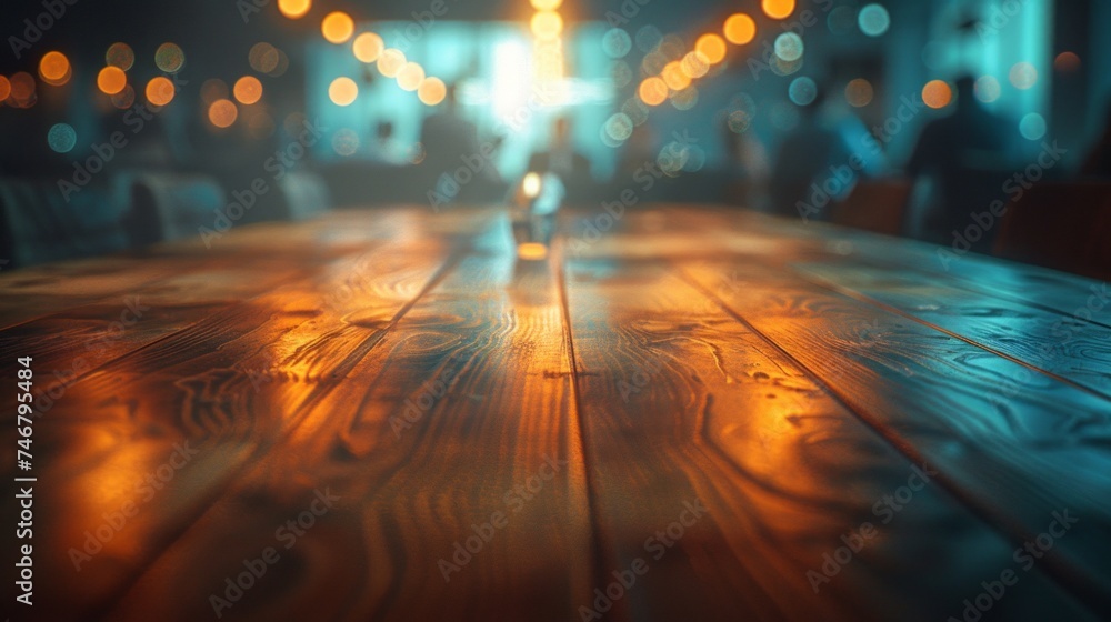 Image of a flat surface of a conference table inside a meeting room. It ...