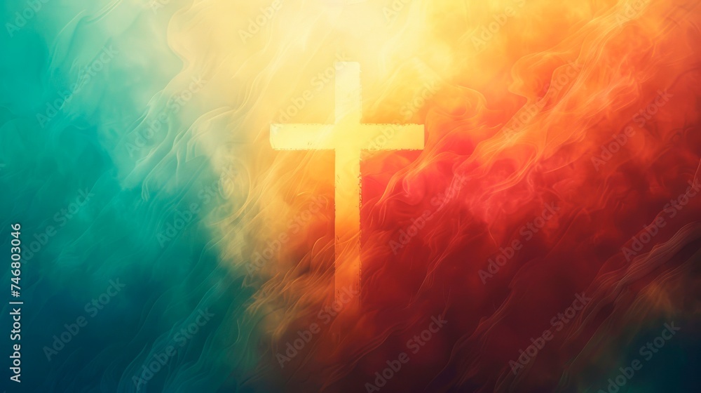 Crucifixion Of Jesus Christ Abstract christian cross colorful banner ...
