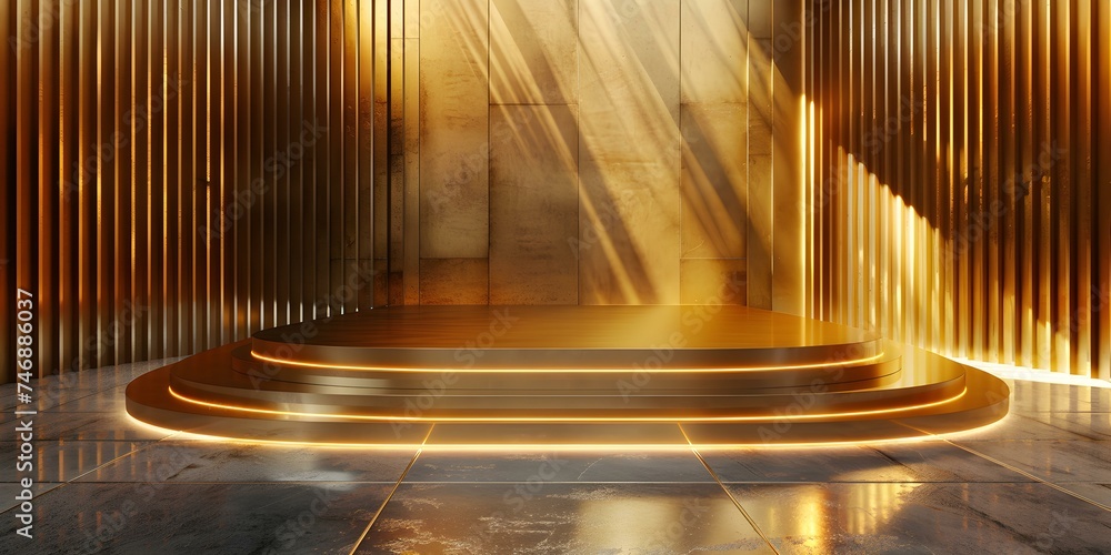 Elegant Architectural Wallpaper Featuring Gold D Wall Design on Modern ...