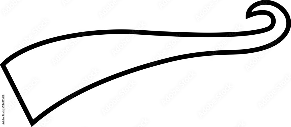 Swoosh and swoop underline typography tail shape in line style. Brush ...