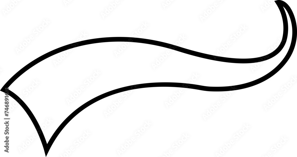 Swoosh and swoop underline typography tail shape in line style. Brush ...